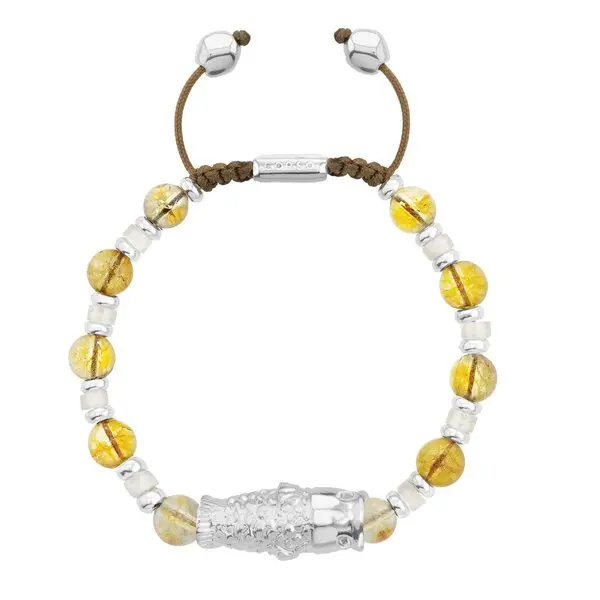 CORSO JEWELRY Kuma Silver Bracelet With Citrine - Yellow