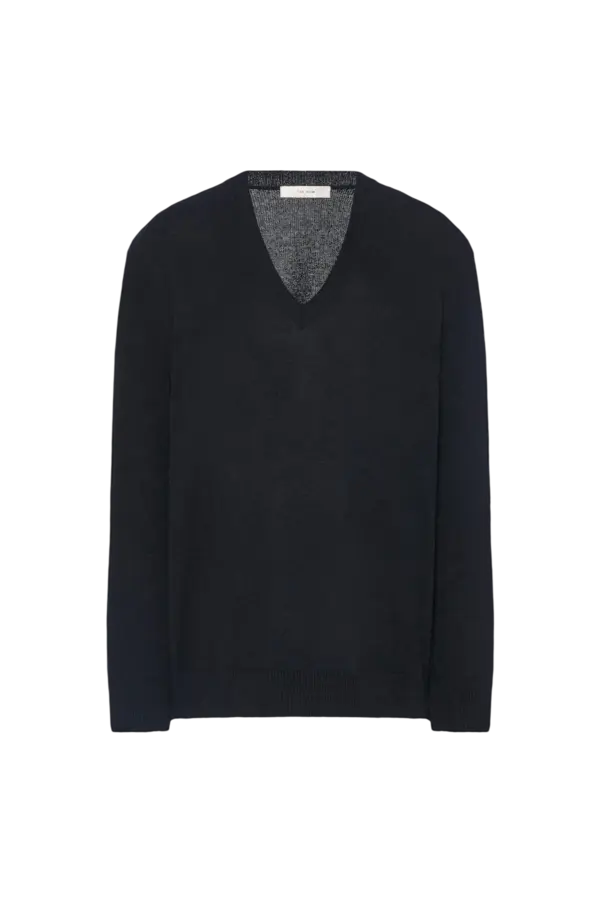 THE ROW Phora V-neck Cashmere Sweater - Black
