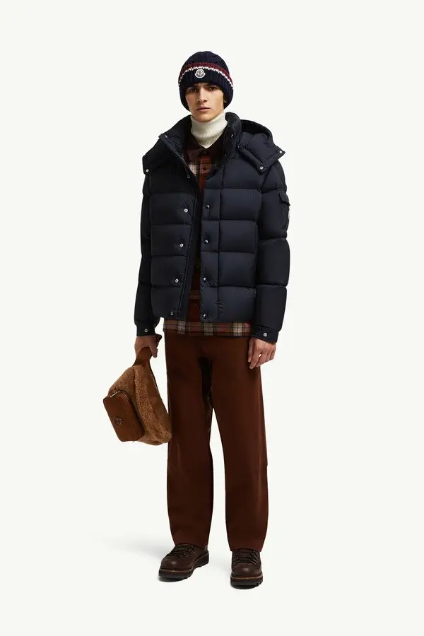 Moncler Vezere Hooded Short Down Jacket - Blue
