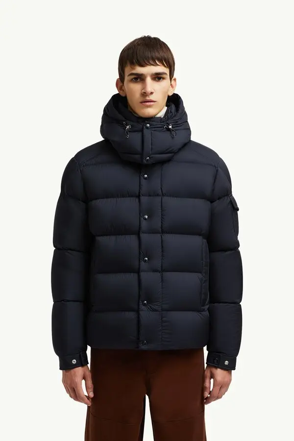 Moncler Vezere Hooded Short Down Jacket - Blue