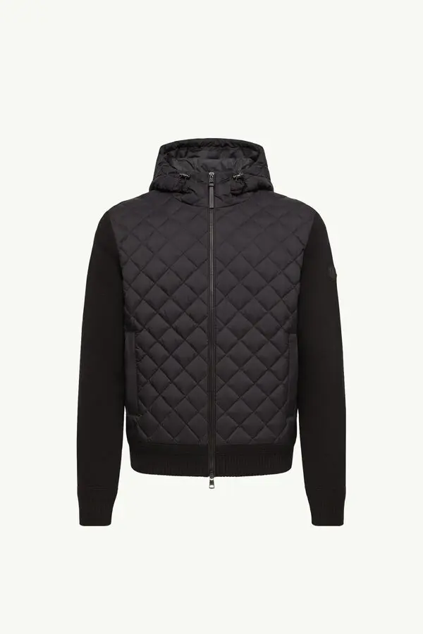 Moncler Wool & Cashmere Blend Quilted Hoodie