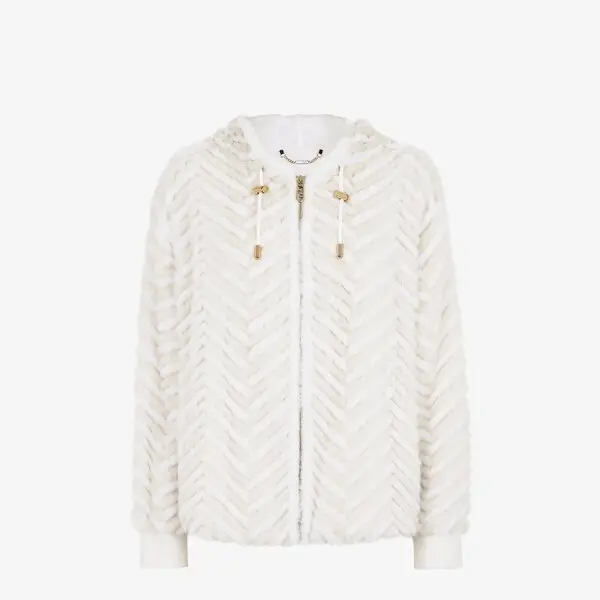 Fendi Jacket With Drawstring Hood And Chevron Motif