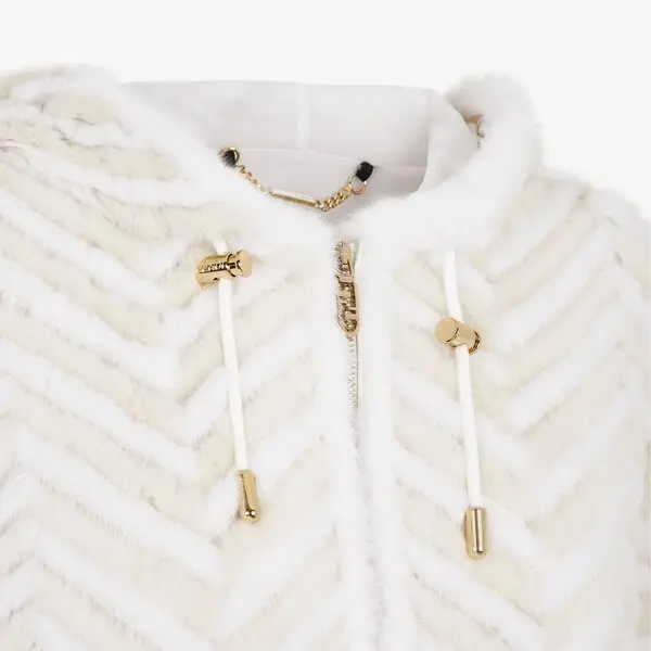 Fendi Jacket With Drawstring Hood And Chevron Motif