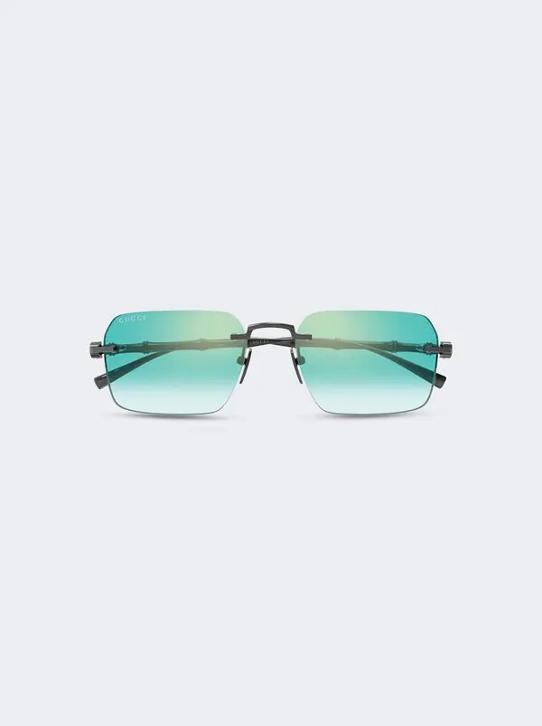 Gucci Frameless Rectangular Sunglasses Ruthenium