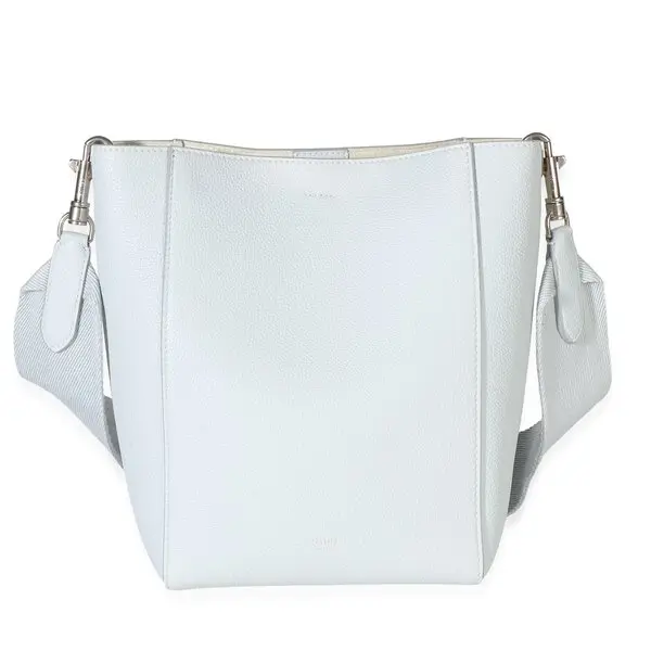 Celine Light Soft Grained Calfskin Sangle Bucket Bag - Blue