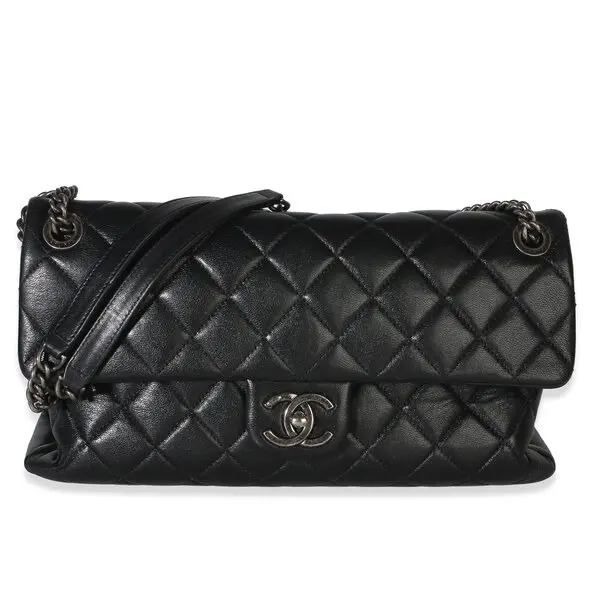 Chanel Quilted Sheepskin Burgundy Rocks Flap Bag