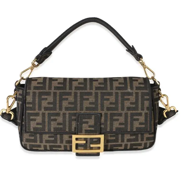 Fendi Ff 1974 Jacquard Canvas Baguette Bag