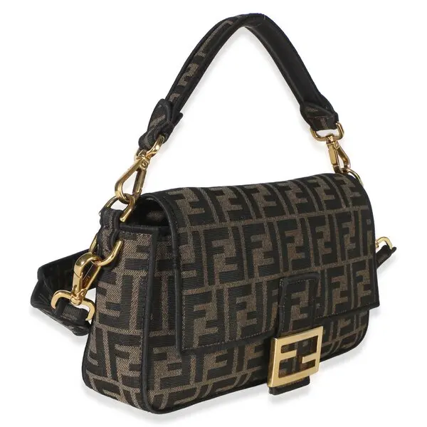 Fendi Ff 1974 Jacquard Canvas Baguette Bag
