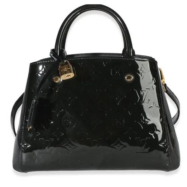 LOUIS VUITTON Monogram Vernis Montaigne Bb Handbag - Black