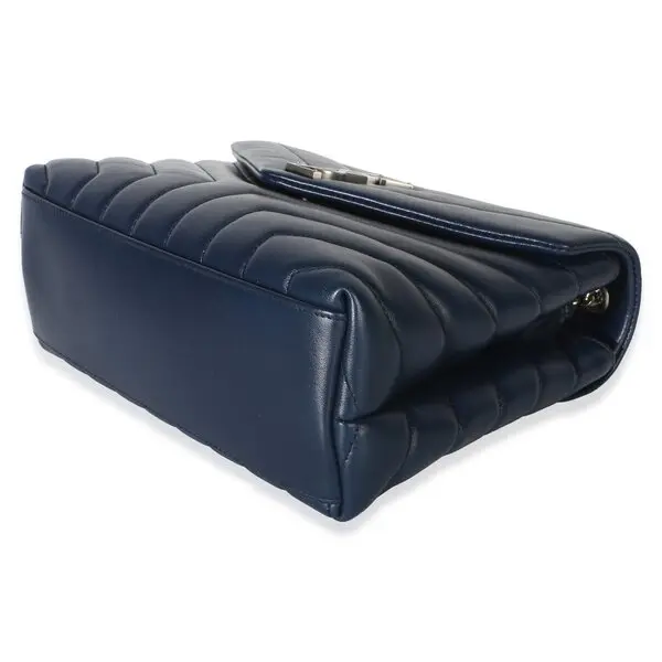 Saint Laurent Navy Calfskin Y Quilted Monogram Loulou Chain Satchel - Blue