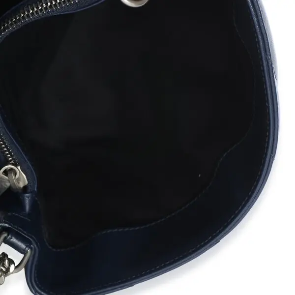 Saint Laurent Navy Calfskin Y Quilted Monogram Loulou Chain Satchel - Blue