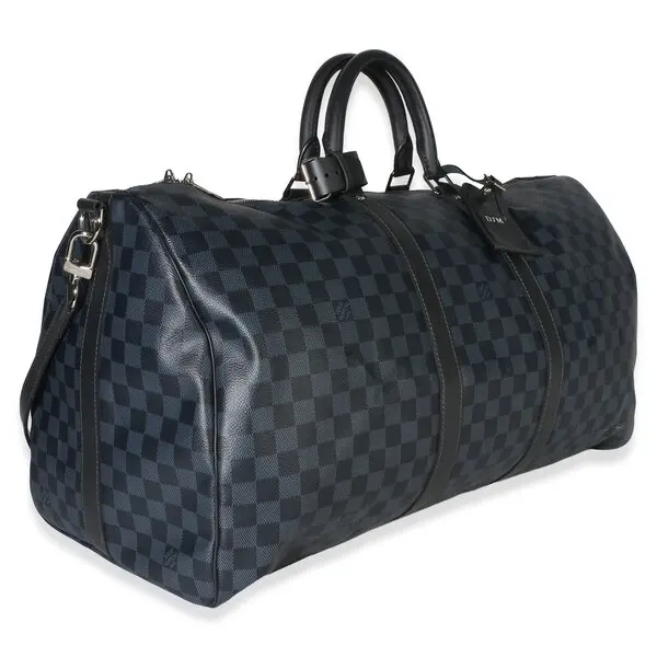 LOUIS VUITTON Damier Cobalt Keepall Bandouliere 55 - Black