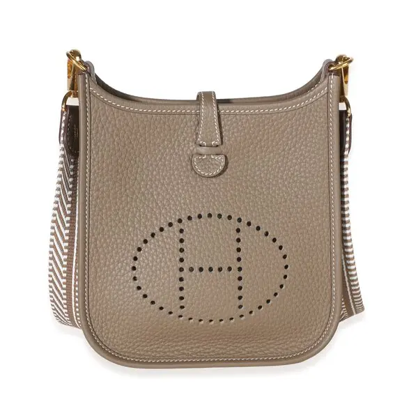 Hermès Etoupe Gris Pale Etoupe Clemence Amazone Evelyne 16 Tpm Ghw - Gray