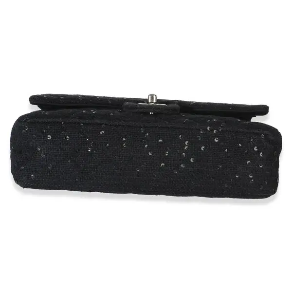 Chanel Vintage Tweed Sequin Embroidered Shoulder Flap Bag