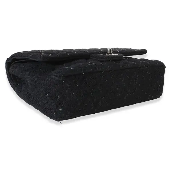 Chanel Vintage Tweed Sequin Embroidered Shoulder Flap Bag