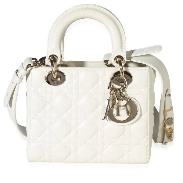 Dior Lambskin Cannage Lady Bag - White