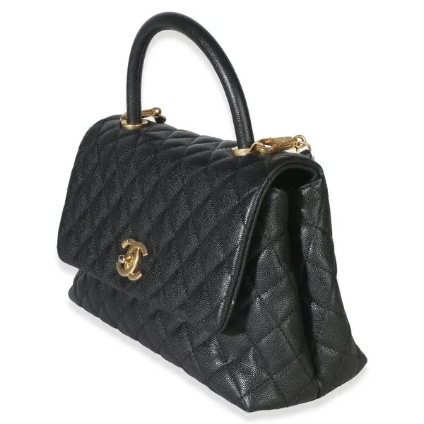 Chanel Quilted Caviar Coco Top Handle Bag