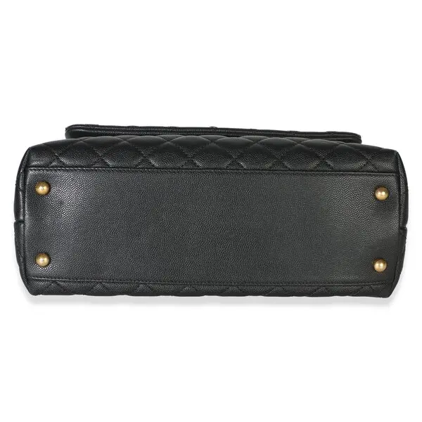 Chanel Quilted Caviar Coco Top Handle Bag
