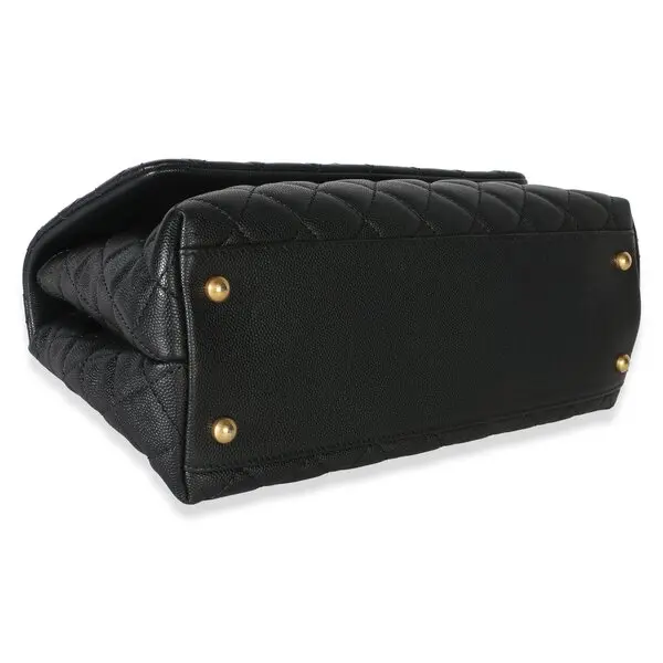 Chanel Quilted Caviar Coco Top Handle Bag