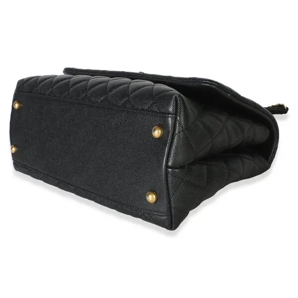 Chanel Quilted Caviar Coco Top Handle Bag