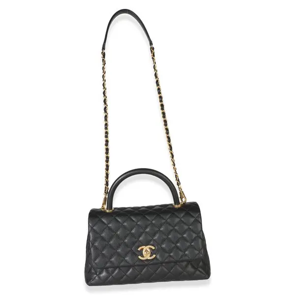 Chanel Quilted Caviar Coco Top Handle Bag