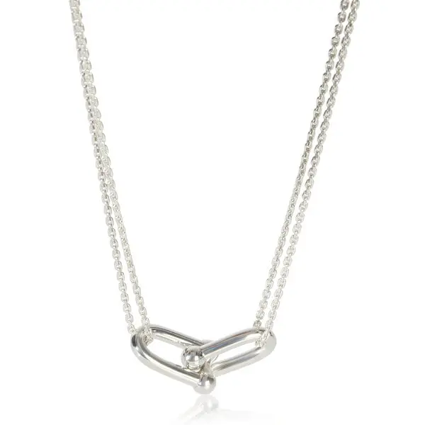 Tiffany & Co. Sterling Silver Hardwear Large Double Link Pendant Necklace