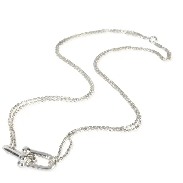 Tiffany & Co. Sterling Silver Hardwear Large Double Link Pendant Necklace