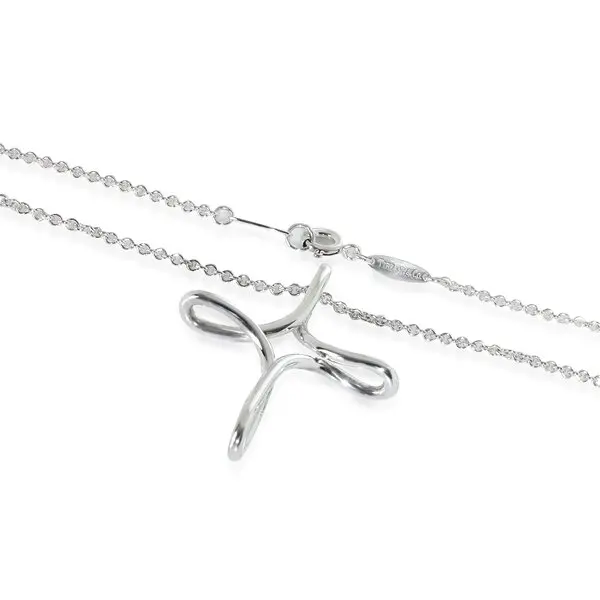 Tiffany & Co. Sterling Silver Elsa Peretti Infinity Cross Pendant Necklace