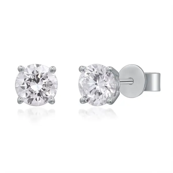 MYGEMMA 1.51 Ctw White Gold Lab-grown Diamond Earrings