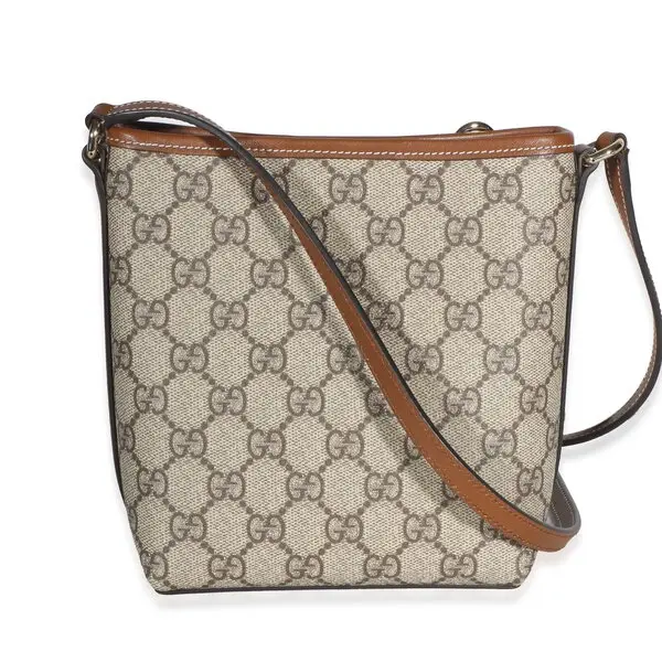 Gucci Gg Supreme Monogram Emblem Nano Bucket Bag