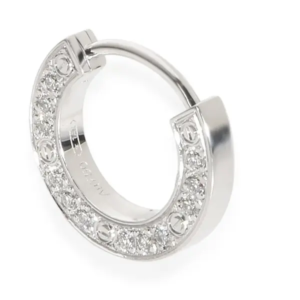 Cartier White Gold Diamond Single Hoop Earring - White_gold