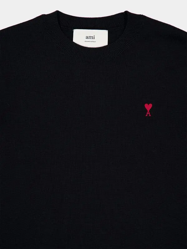 AMI Paris Crew Neck Sweater With De Coeur Emblem