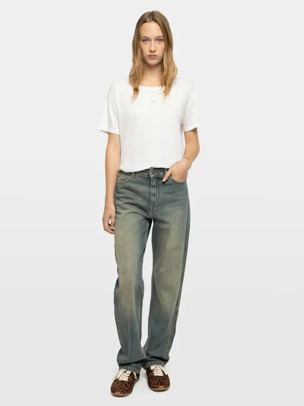 Zadig&Voltaire High Waist Straight Leg Jeans - Medium Blue