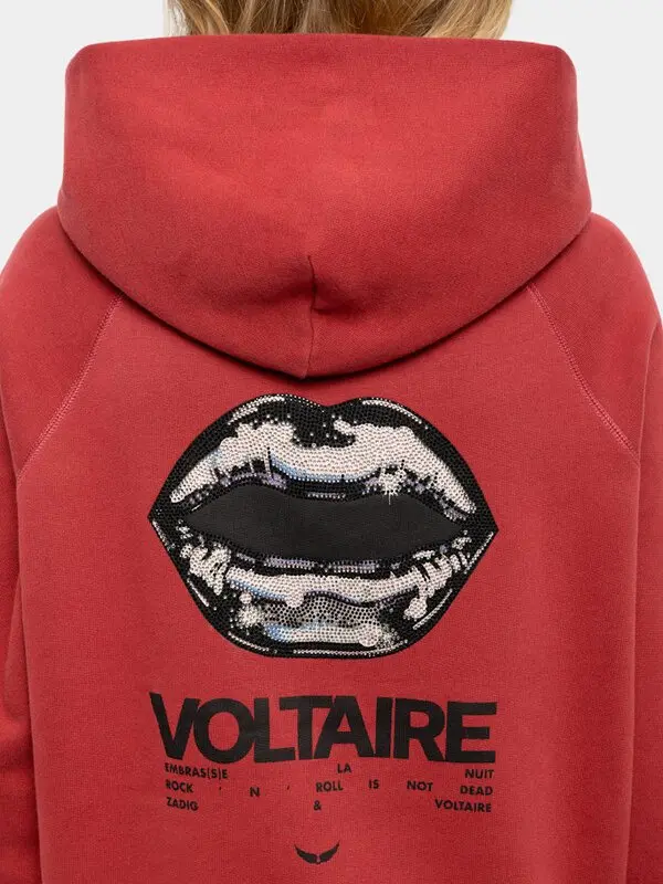 Zadig&Voltaire Georgy Sweatshirt With Wings And Rhinestone Lips