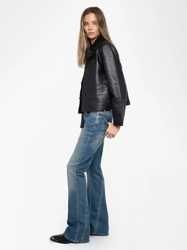 Zadig&Voltaire Lessa Cropped Leather Jacket - Black