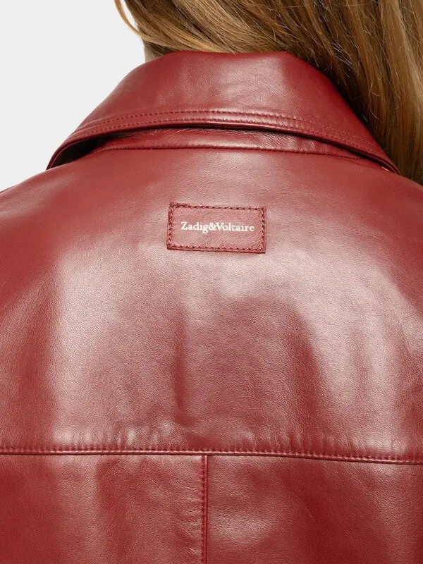 Zadig&Voltaire Cropped Leather Jacket With Classic Collar
