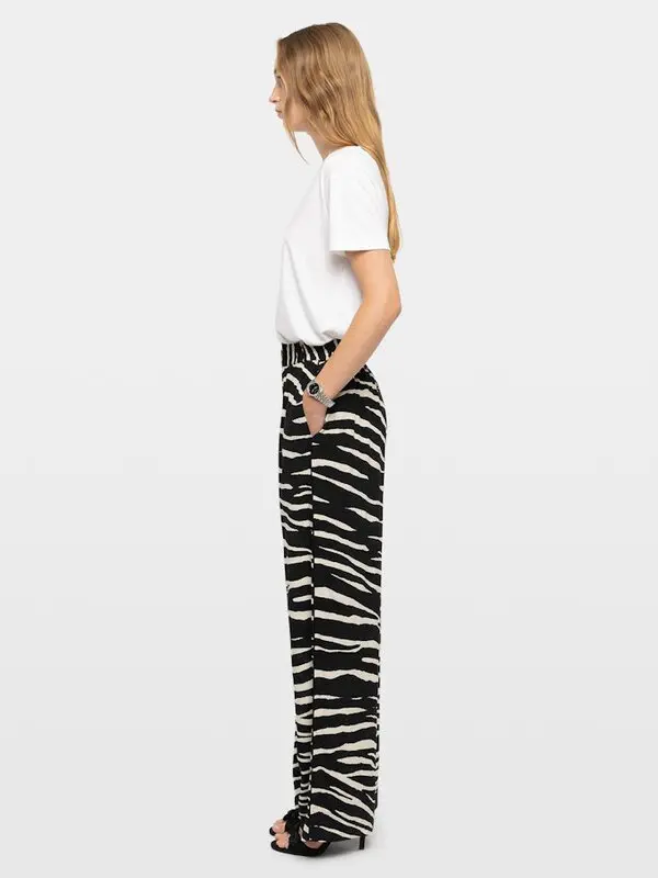 Zadig&Voltaire Zebra Print Pajama-style Pants