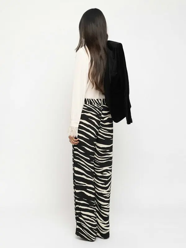Zadig&Voltaire Zebra Print Pajama-style Pants - Black