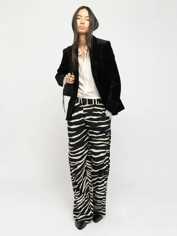 Zadig&Voltaire Zebra Print Pajama-style Pants - Black