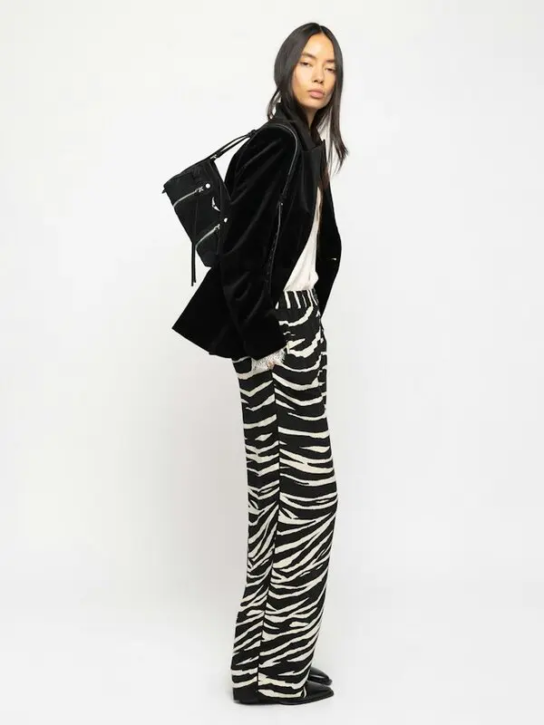 Zadig&Voltaire Zebra Print Pajama-style Pants - Black