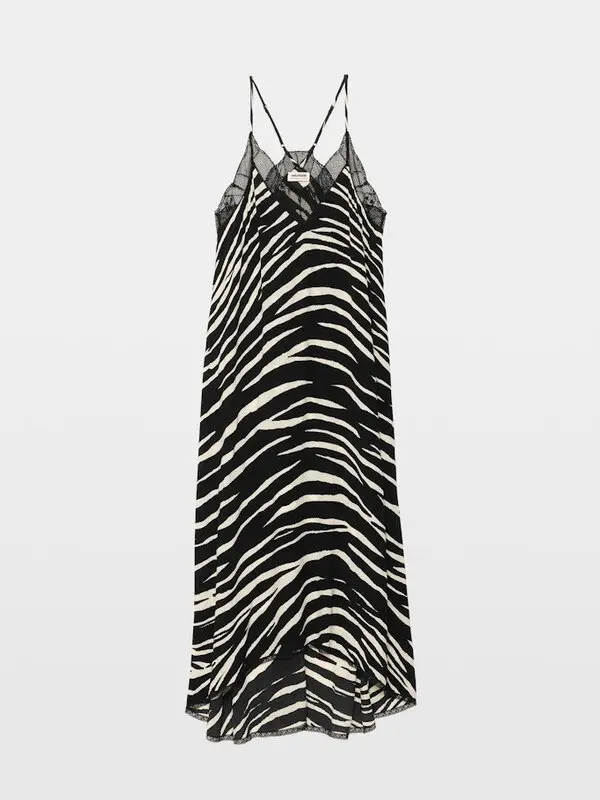 Zadig&Voltaire Risty Zebra Print Lace Midi Dress