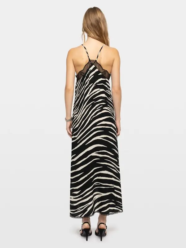 Zadig&Voltaire Risty Zebra Print Lace Midi Dress