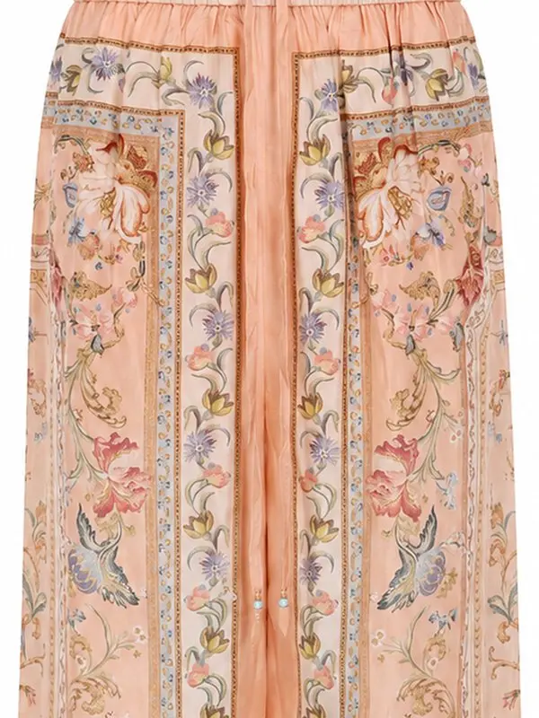 Zimmermann Printed Silk Wide Leg Pants