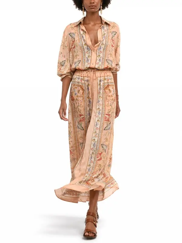 Zimmermann Printed Silk Wide Leg Pants