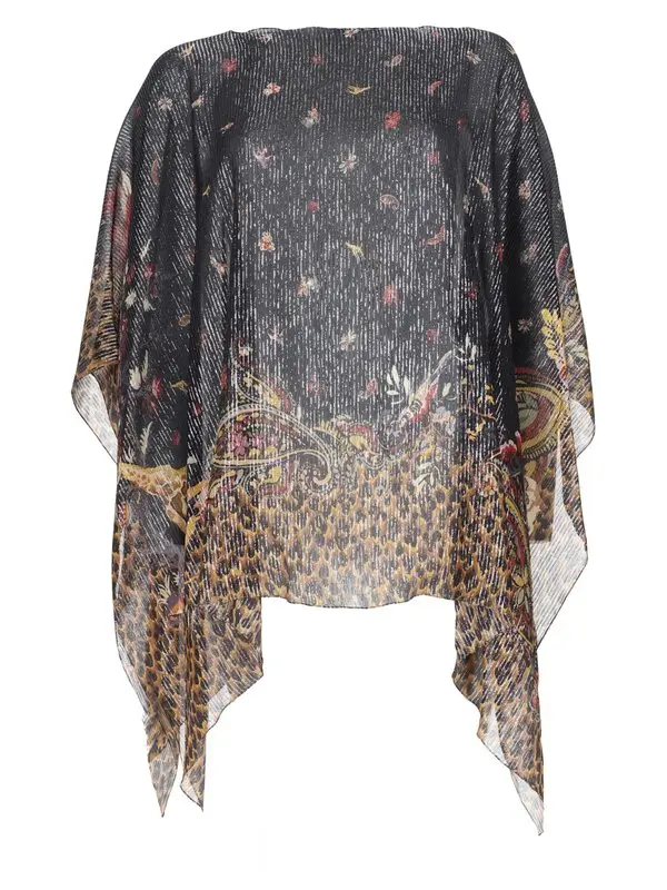 Etro Top Poncho Con Stampa