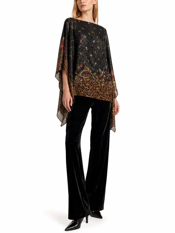 Etro Top Poncho Con Stampa