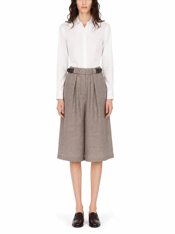 ALYSI Alesi Linen & Wool Blend Culottes - Beige