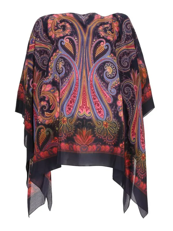 Etro Top Poncho Con Stampa