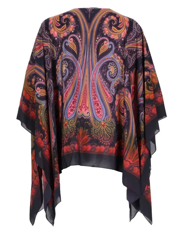 Etro Top Poncho Con Stampa