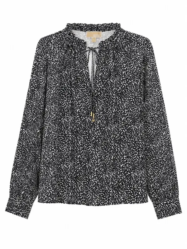 Michael Kors Blusa In Georgette Con Stampa Metallizzata